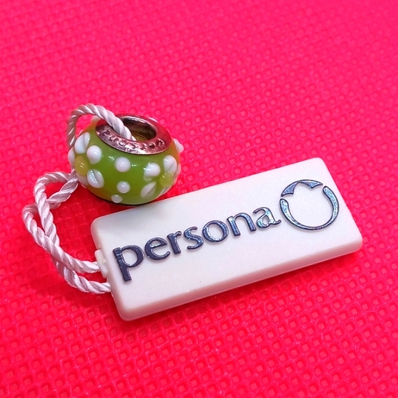 Persona | Jewelry | Persona Green With Raised White Flowers Bead In ...
